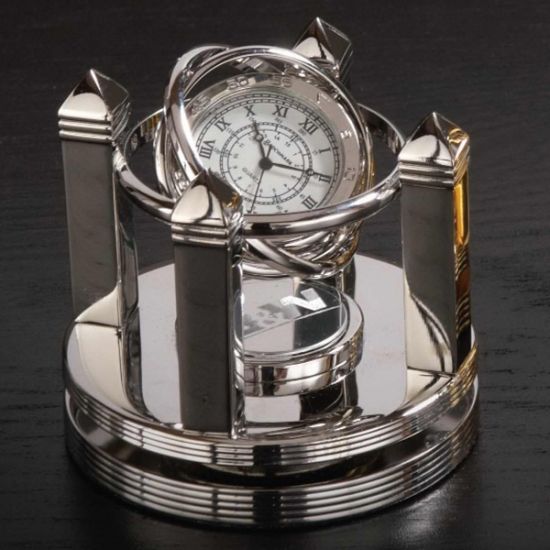 Celestial Silver Gimbal Clock 129364