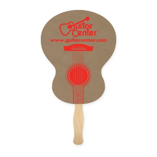 Guitar Shape Recycled Hand Fan Sandwich Style 133083