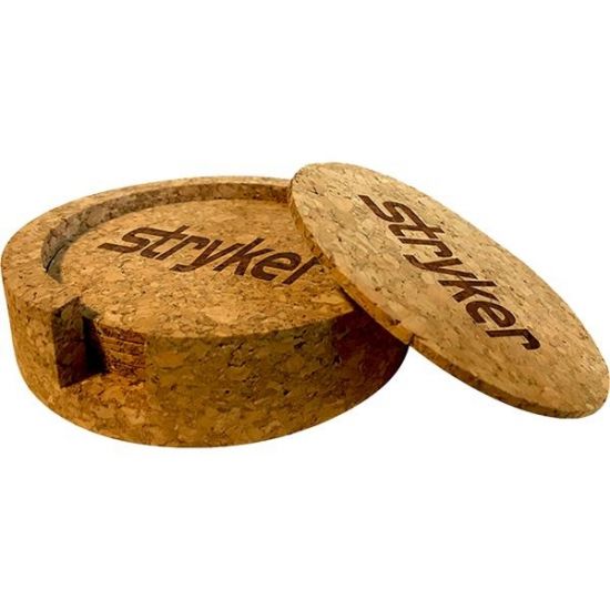 Imprinted Laser Engraved Recycled Cork Coaster Set from Logotech 128639