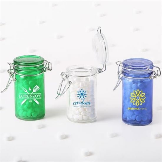 Round Glass Mint Jar 128005