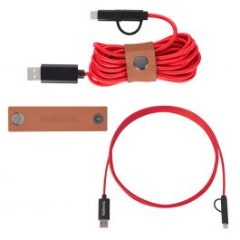 Personalized 10 Ft Charging Cable & Snap Wrap Kit by Logotech 103303