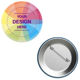 Bulk 3 1/2 in Round Button Full Color W/Safety Pin by Logotech 132368