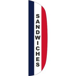 Custom 3 Ft X 12 Ft Message Flutter Flag - Sandwiches by Logotech 180175