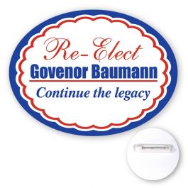 3 Inch X 4 Inch Oval Shape Chipboard Button 132434