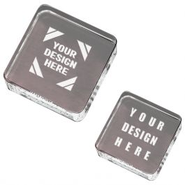 Imprinted 3d Crystal Square Paperweight - Large from Logotech 130030