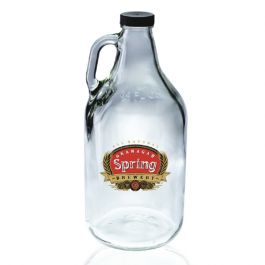 Bulk 64 Oz. Clear Glass Beer Growlers by Logotech 112721