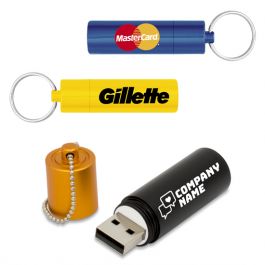 Imprinted Battery Shaped USB Drive from Logotech FDMT140
