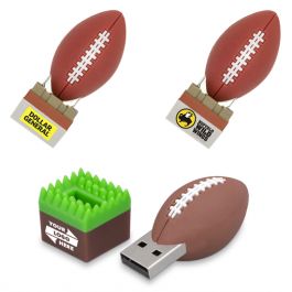 Branded Football Shaped USB Flash Drive from Logotech FDRB389