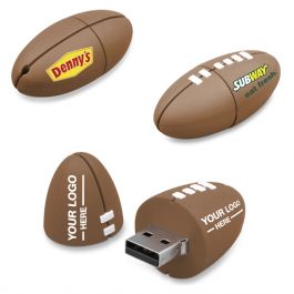 Customizable Football Shaped USB Flash Drive from Logotech FDRB391