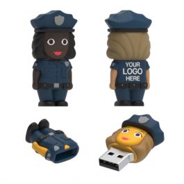 Police Officer USB Flash Drive Female 3.0 Model | by Logotech FDPP05530