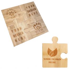 Personalized Bamboozle Puzzle Coaster Set by Logotech 110290