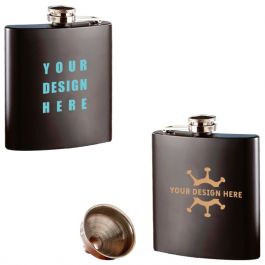 Custom Black Flask Set by Logotech 129939