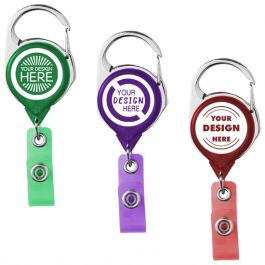 Carabiner Retractable Badge Reel Translucent and Belt clip by Logotech ...