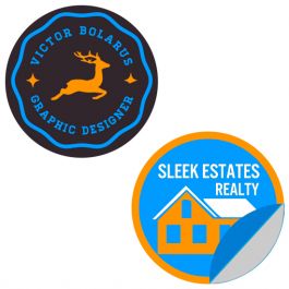 Custom Custom Circle Stickers 5"x5" by Logotech 802936