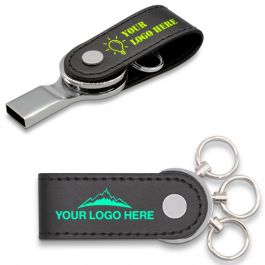 Bulk Custom Leather Keychain USB Drive by Logotech FDLE215