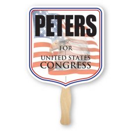 Elect Shape Full Color 1 Sided Hand Fan 132920