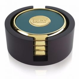 Wholesale Four Round Coasters With Wood Tray from Logotech 136978