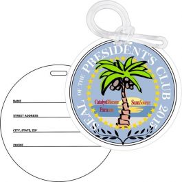 Full Color Bag Tag: 3-1/2 Inch Round 127506
