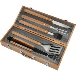 Customized Grill Master 5Pc Bamboo Bbq Set with Your Logo 107306
