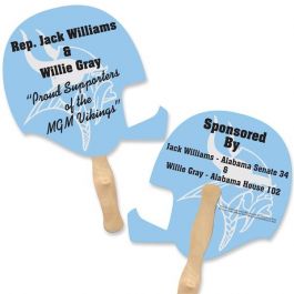 Helmet Shape Full Color Hand Fan 2 Sided 132814