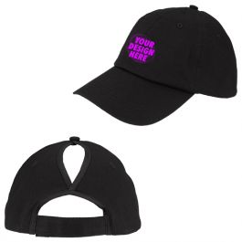 Imprinted High Ponytail Cap from Logotech 138858