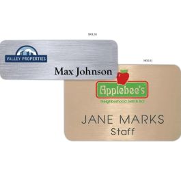 Customizable Hollywood Plastic Name Badge Standard Sizes from Logotech ...