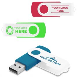 Customizable iClick USB Flash Drive - White Swivel Domestic from ...