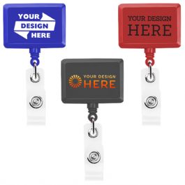 Jumbo Rectangle Retractable Badge Reel Solid Alligator by Logotech 800572