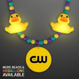 Bulk Light up Rubber Ducky Beads Necklace with Yellow Medallion by ...