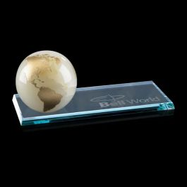Marble Globe On Starfire Base - White 202329
