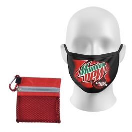 Customized Mesh Bag With Carabiner & 3 Ply Mask by Logotech 114733