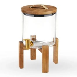 Customized Modern Manor Wood & Glass Drink Dispenser by Logotech 148107