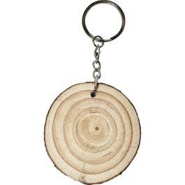 Custom Natural Wood with Rings Keyring from Logotech 171018
