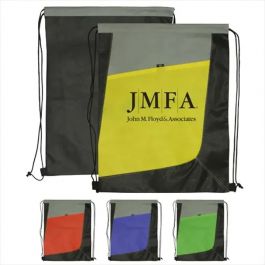 Imprinted Non-Woven Tri Color Drawstring Bag from Logotech 142724