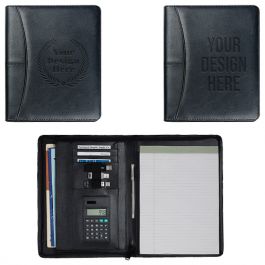 Pinnacle Padfolio With Calculator And Zipper Closure 124163