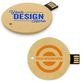 Imprinted Recycled Paper Disk Flash Drive from Logotech FDPA444