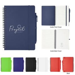 Customizable Repreve Recycled Spiral Notebook With Pen from Logotech 148948