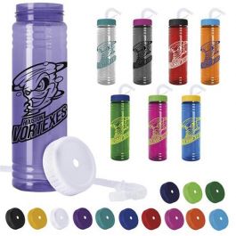 Bulk Garyline Slim Fit Water Bottle with Straw Lid - 24 Oz. by Logotech ...