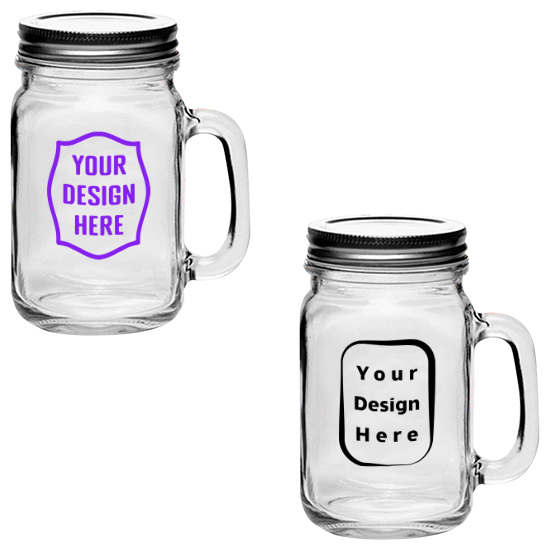 Libbey Mason Jars With Handles Promotional 16 Oz. Libbey Handle Mason